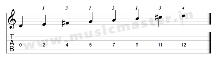 Learn to play the D Major Scale on the Guitar - musicmaster.in
